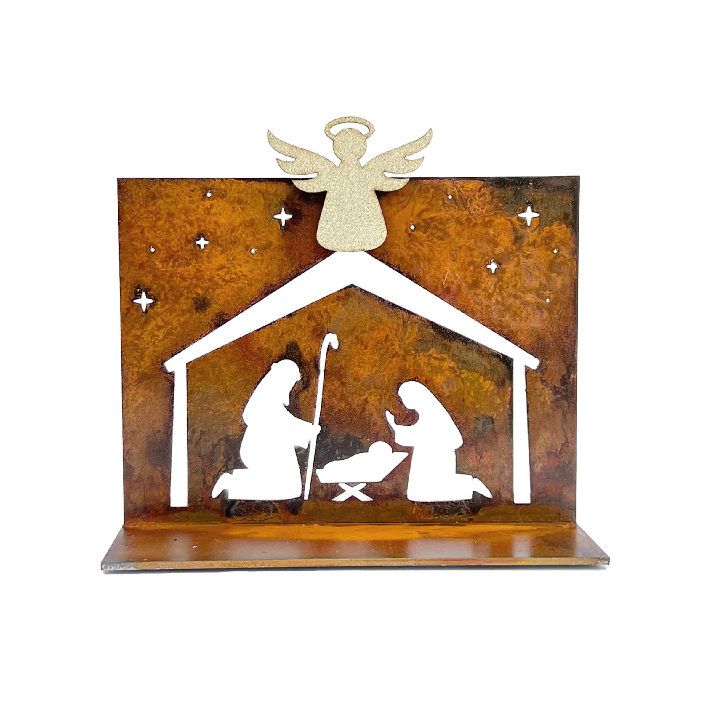 Nativity Panel, Modern Christmas Nativity Silhouette Scene – Sticks and ...
