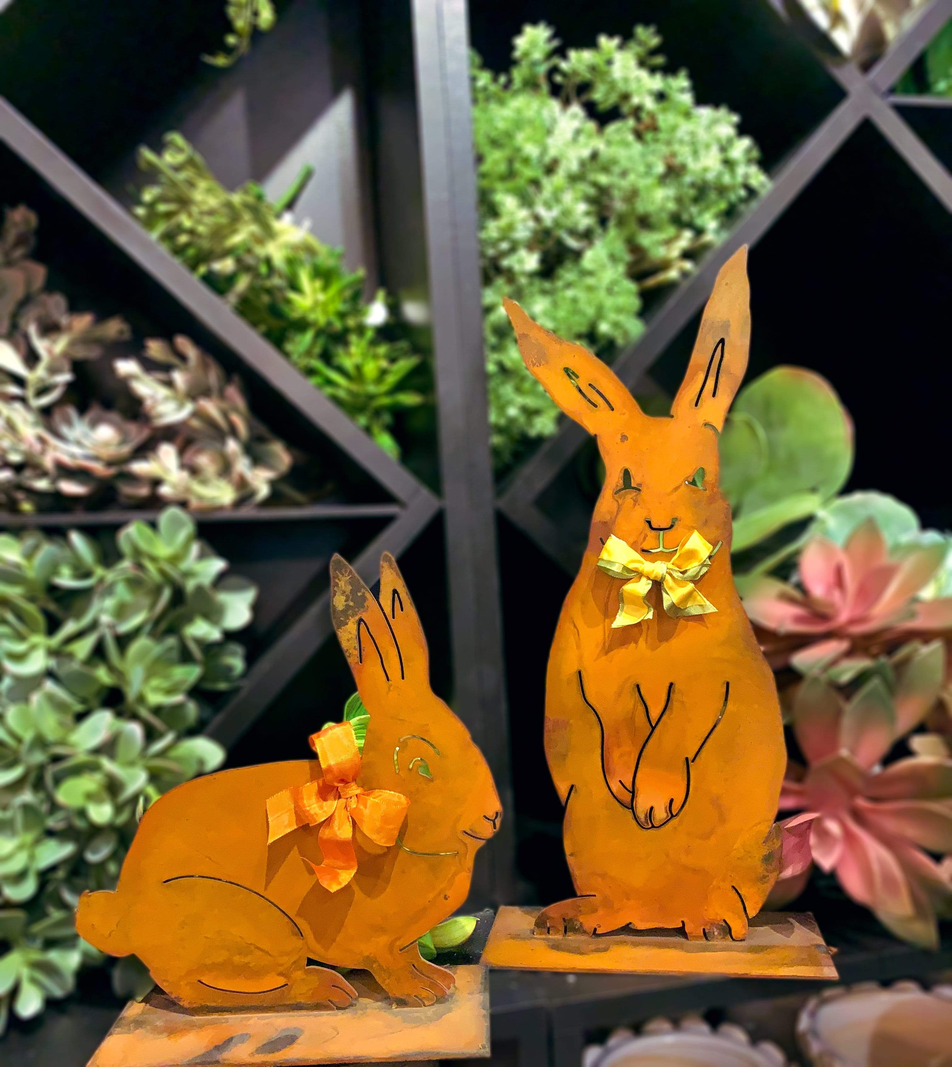 Handmade Metal Bunny Rabbit Wall Art | Easter Spring Decor | Sticks and ...