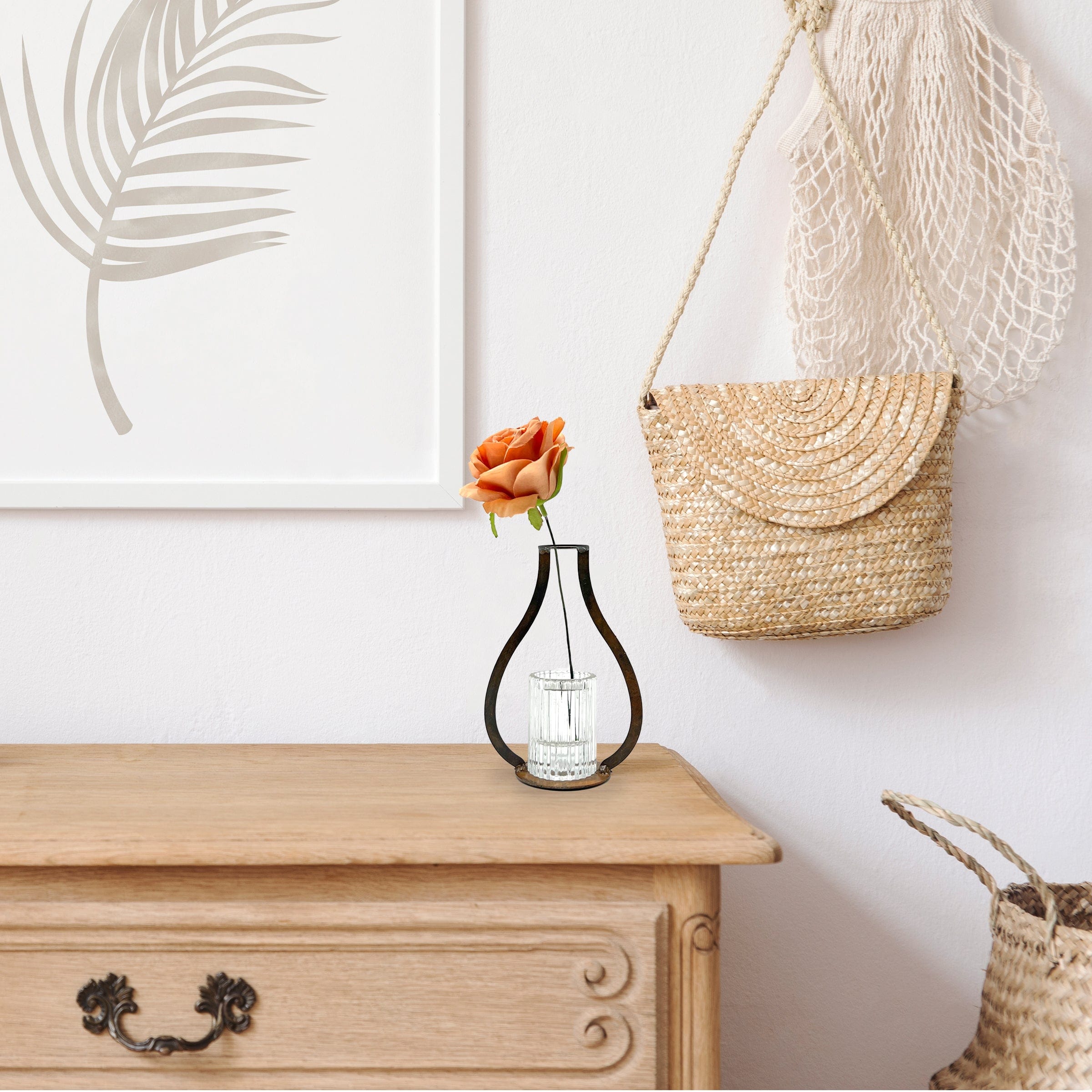 Modern Steel Vase - Medium | Sticks and Steel